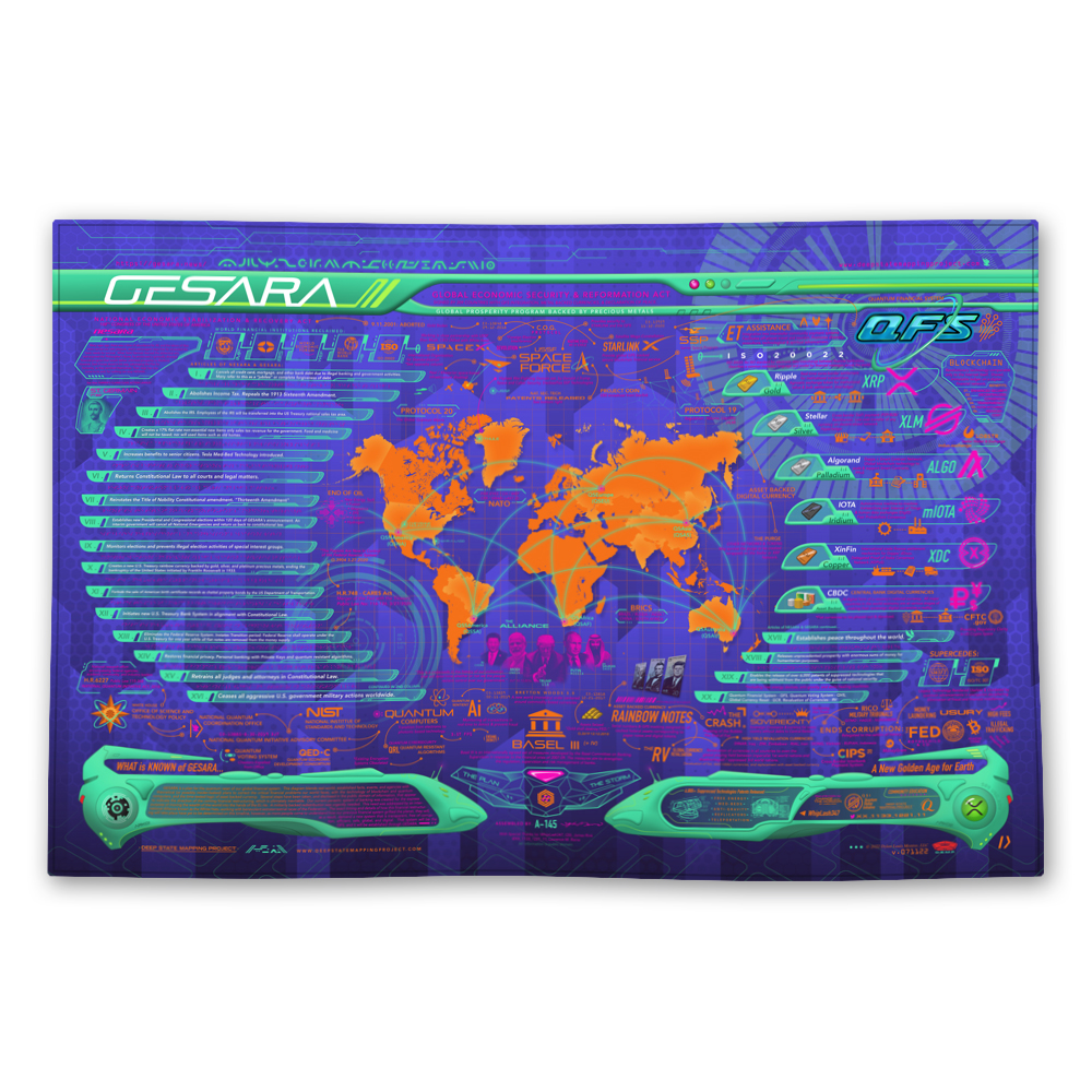 GESARA Map Tapestry 40" x 60" - DSMP.io