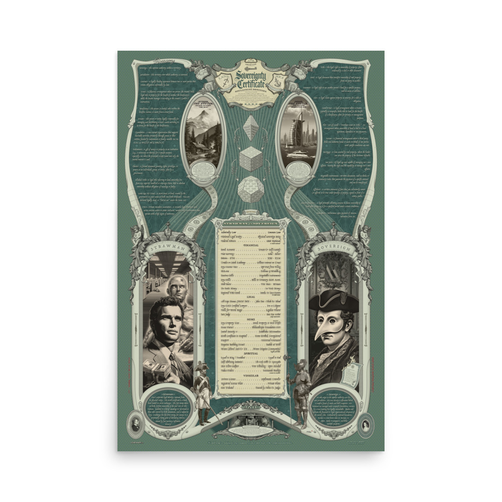 Sovereignty Certificate Poster, 24 x 36" - DSMP.io